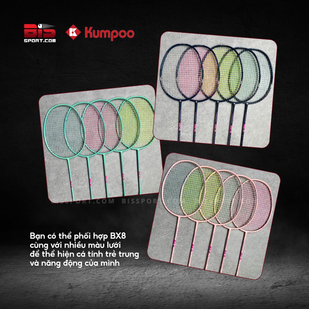 Vợt Cầu Lông Kumpoo BX8 Chính Hãng - Tặng Kèm Lưới Đan, Bao Vợt Và Quấn Cán